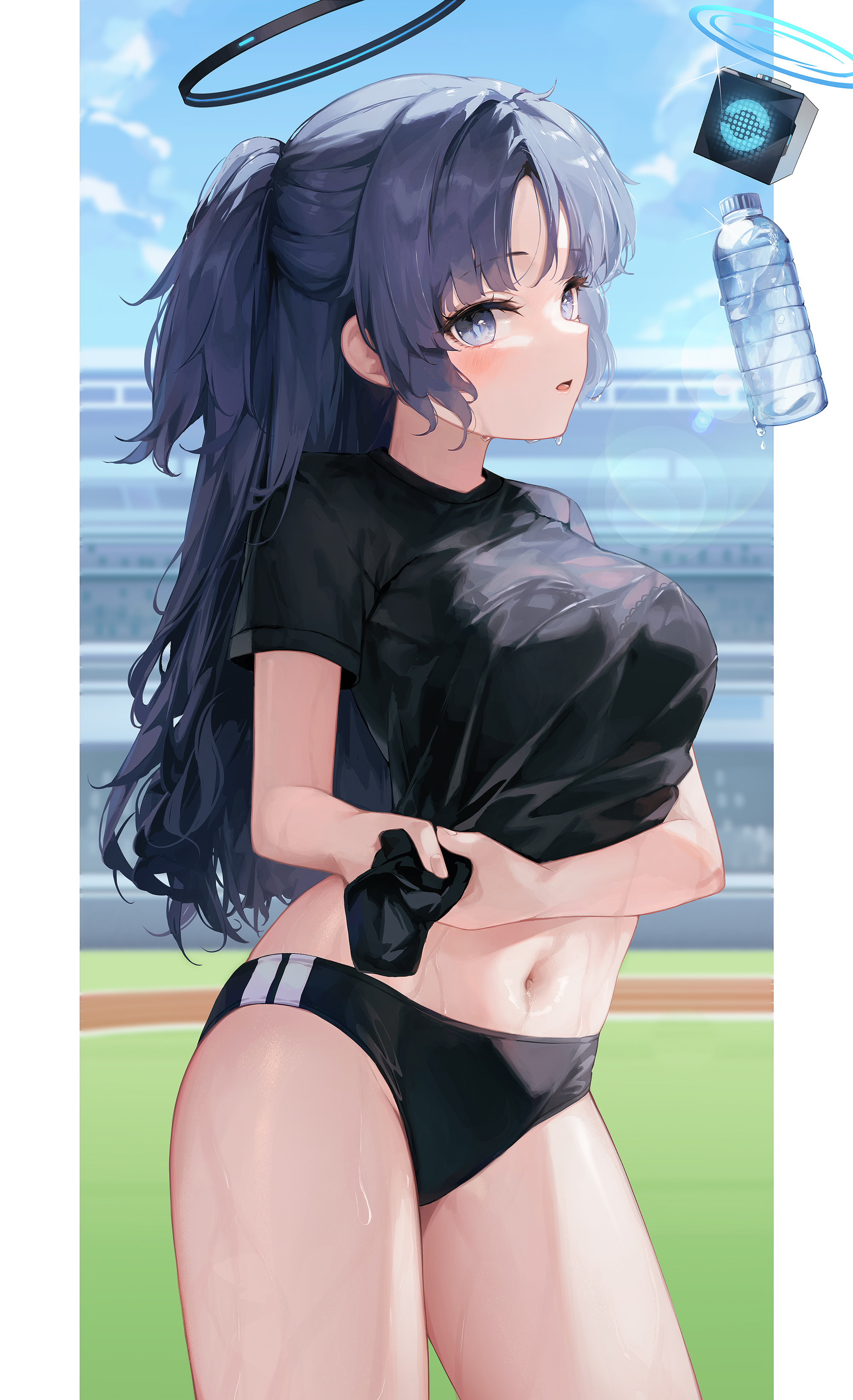 jenil blue archive hayase yuuka bra buruma gym uniform halo see through | #1080019 | yande.re